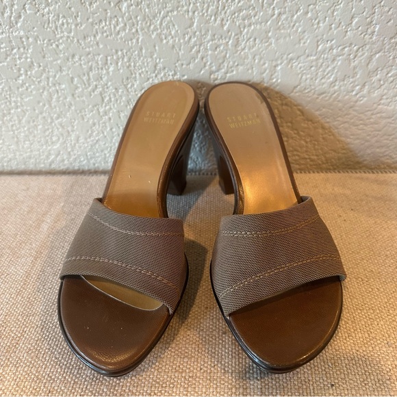 Stuart Weitzman | Shoes | Stuart Weitzman Tan Platform Wedge Slide ...